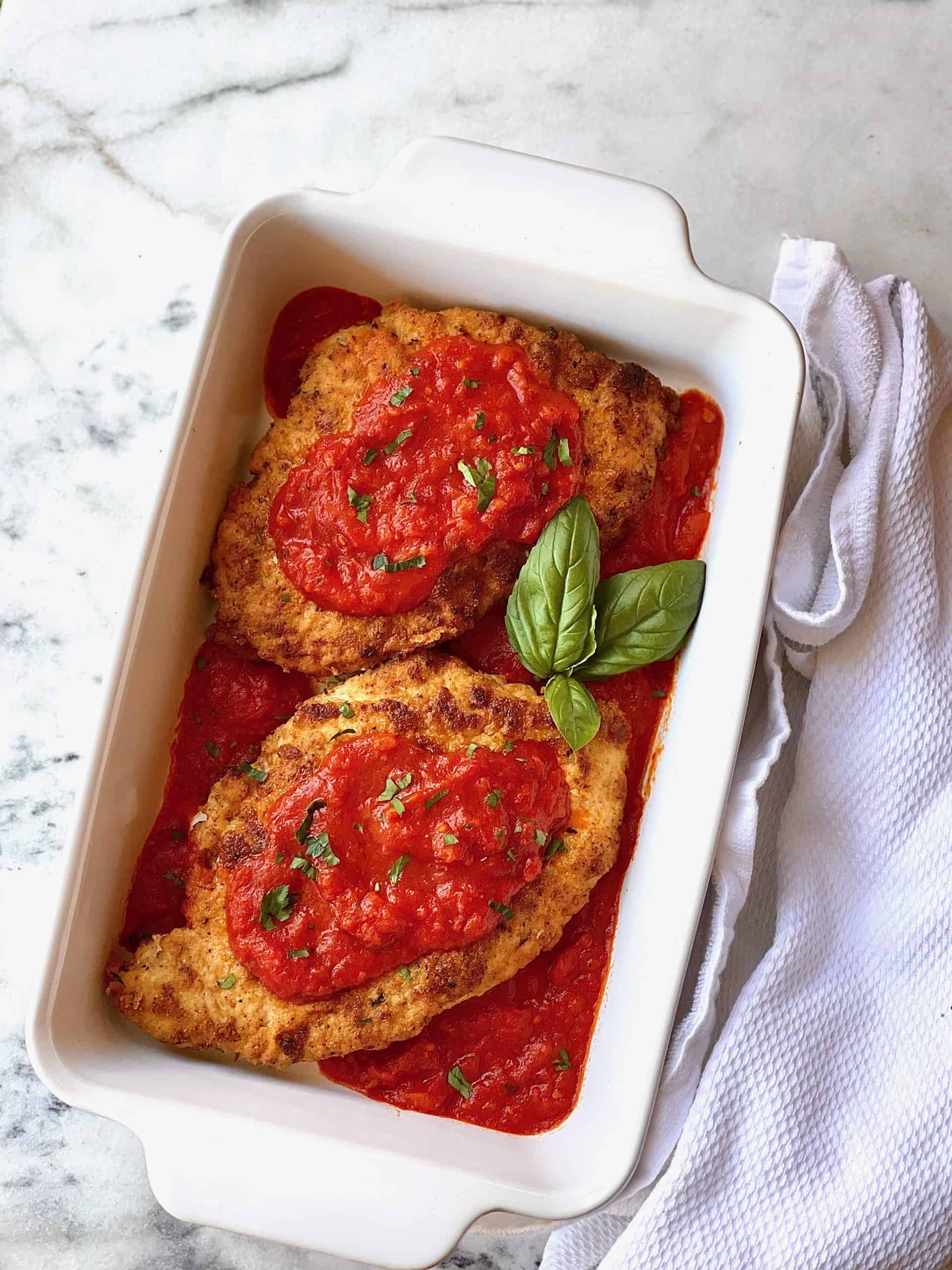 Whole 30 Chicken Parmesan - The Lovely Dish